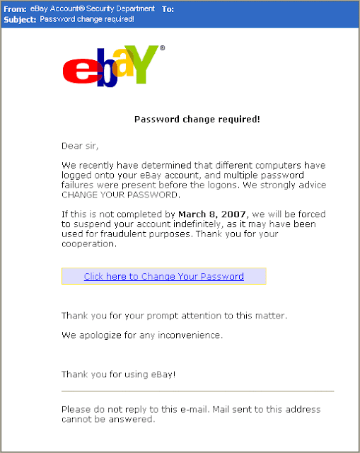 DON`T TRUST: eBay phishing scams